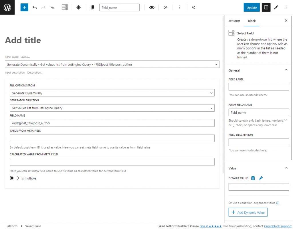 Multi-Optional Field Source Settings – JetFormBuilder | Crocoblock