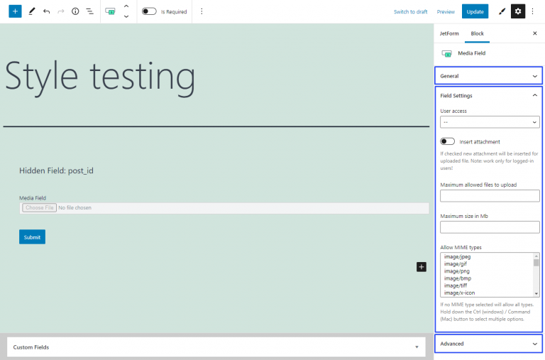 JetFormBuilder: Media Field Overview | Crocoblock