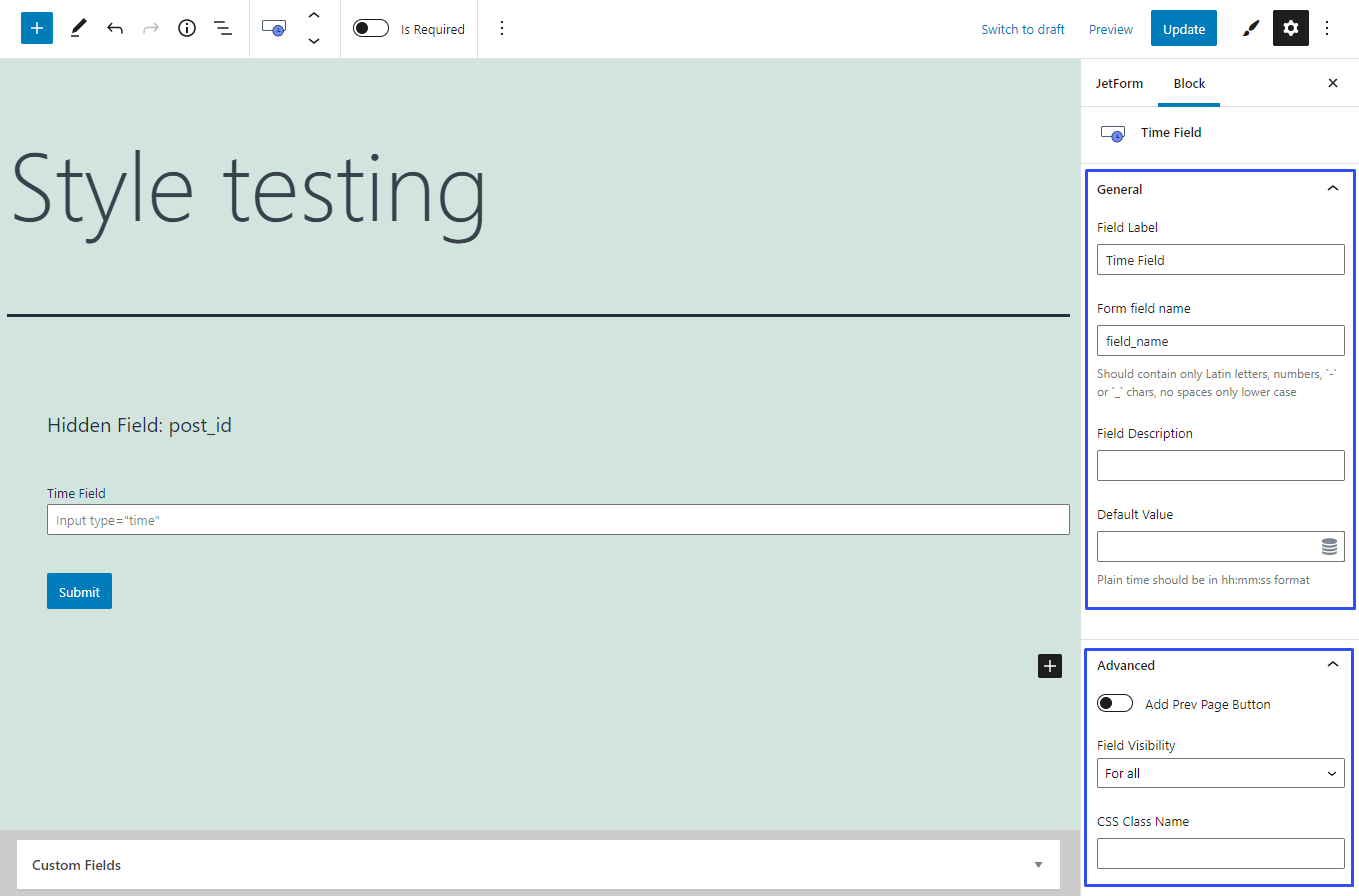 JetFormBuilder: Time Field Overview | Crocoblock