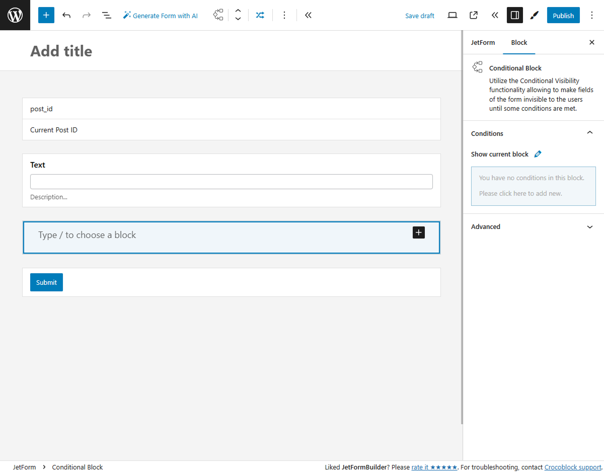 Conditional Visibility Settings Overview — JetFormBuilder | Crocoblock