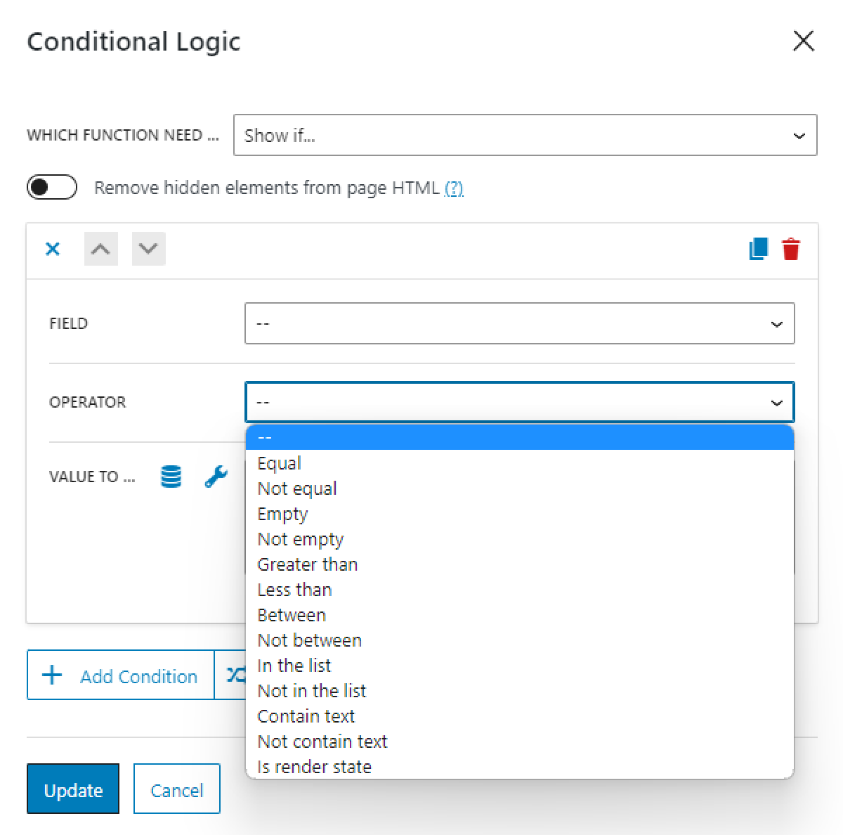 Conditional Visibility Settings Overview Crocoblock