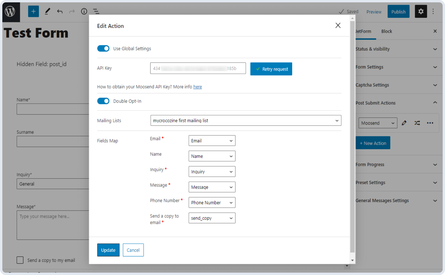 Moosend – JetFormBuilder Pro Addon | Crocoblock