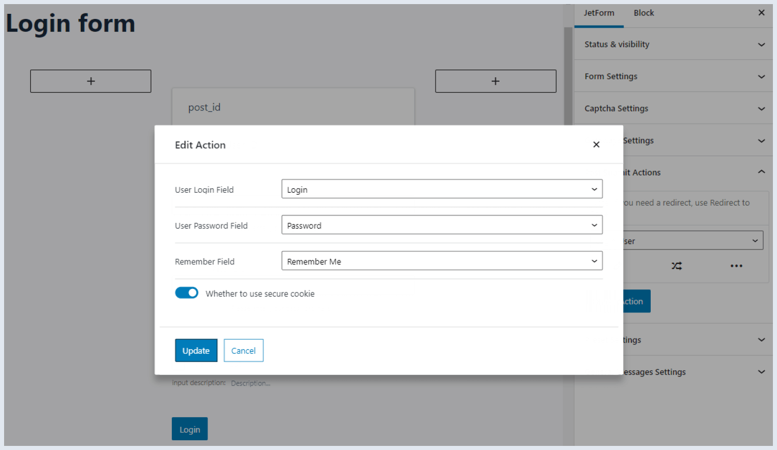 User Login Action – JetFormBuilder Pro Addon | Crocoblock