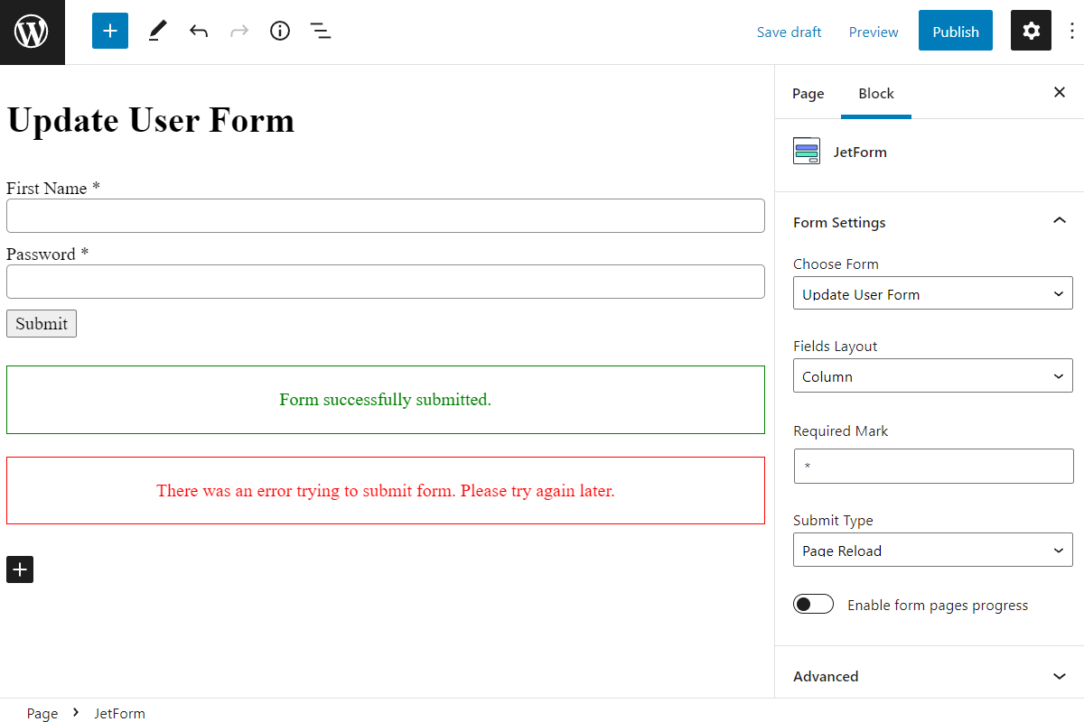 JetFormBuilder Plugin: Changing User Roles via Forms