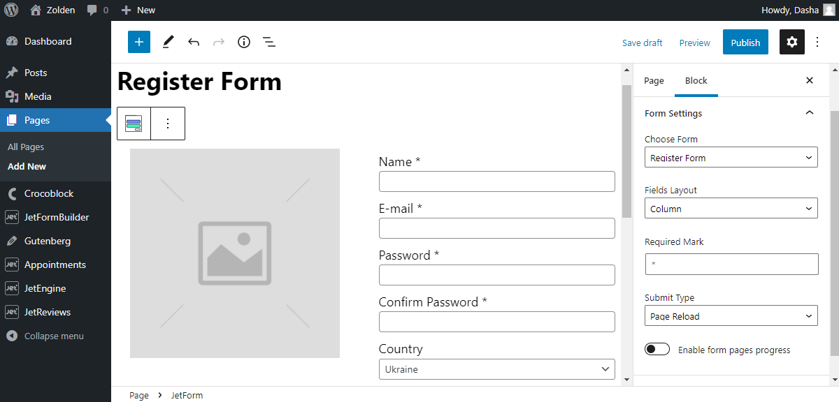 Jetformbuilder Plugin Wordpress Register Form Creation Crocoblock