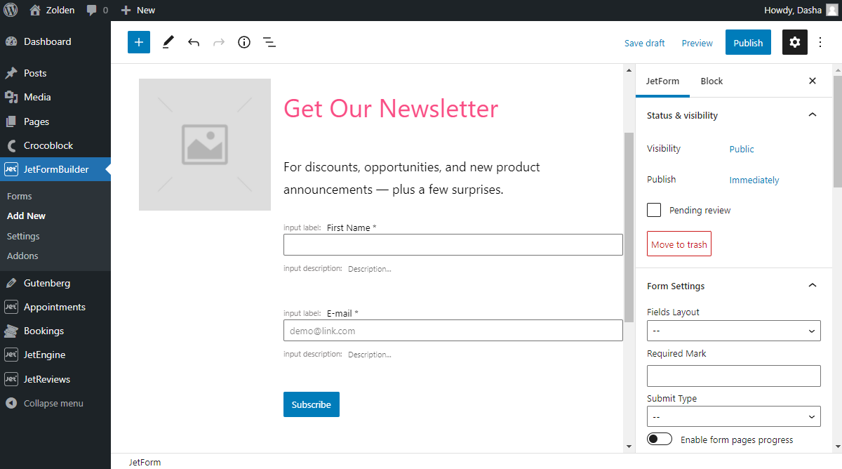 JetFormBuilder Plugin: WordPress Subscribe Form | Crocoblock
