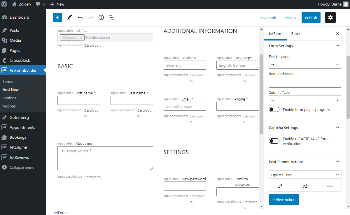 JetFormBuilder Plugin: WordPress Profile Form Creation | Crocoblock