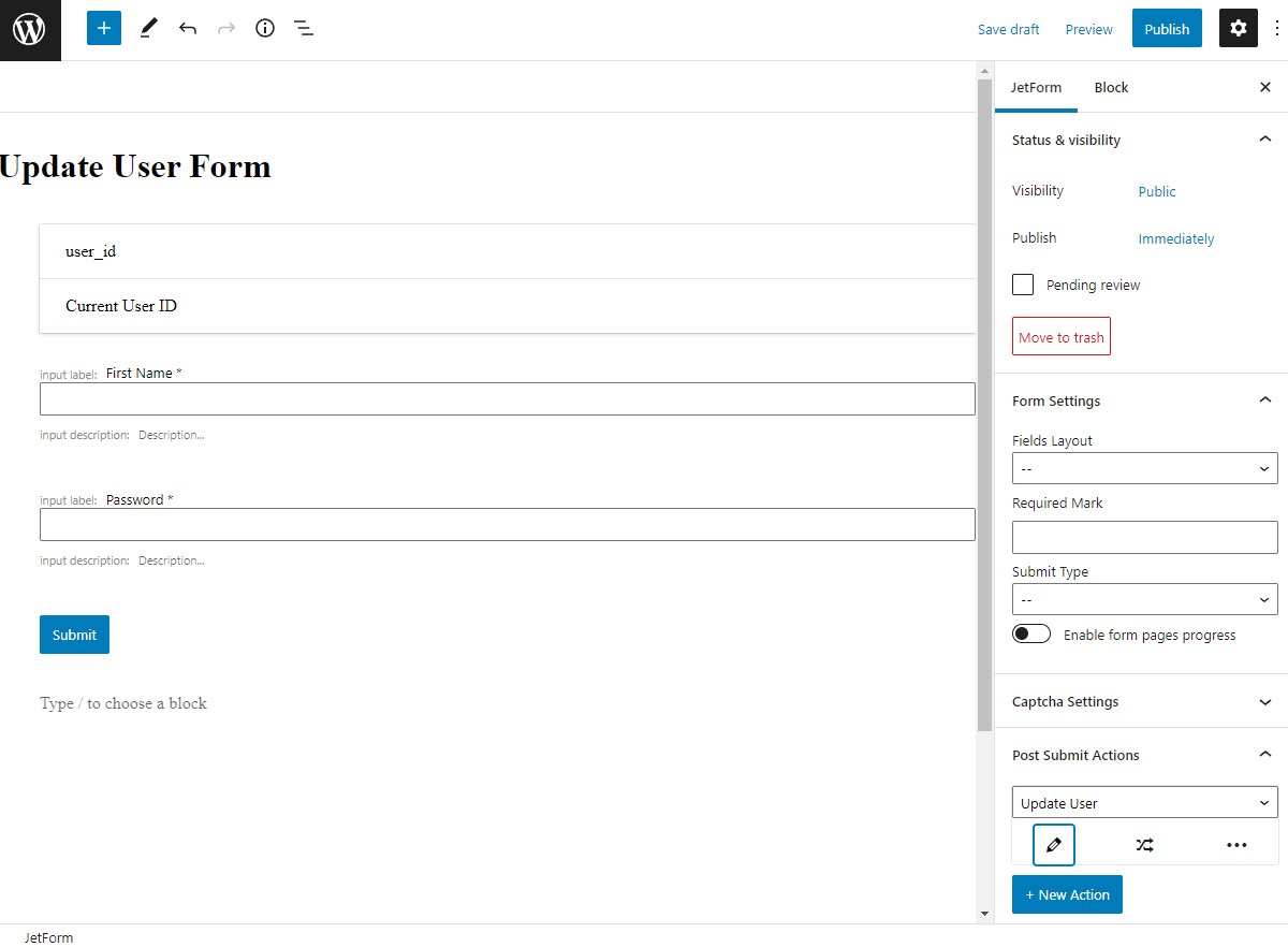 JetFormBuilder Plugin: Changing User Roles via Forms