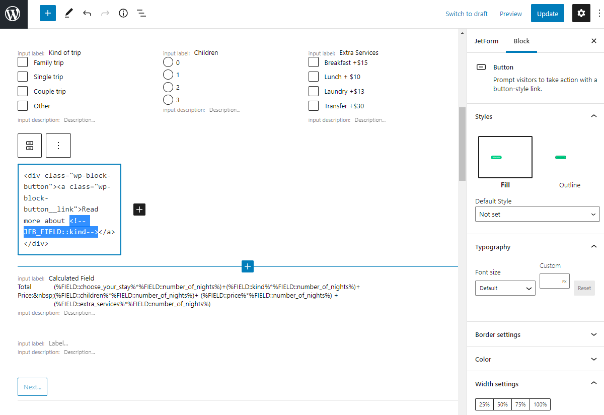 Jetformbuilder Adding Global Form Macros To Buttons Block And Fields Crocoblock