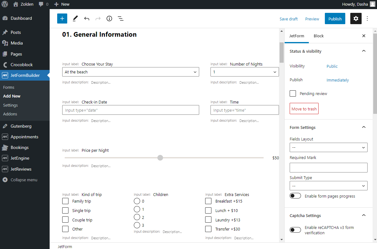 Jetformbuilder Plugin Wordpress Booking Form Creation Crocoblock