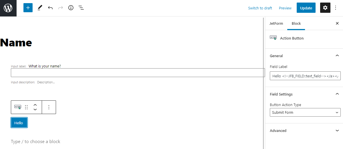 JetFormBuilder: Adding Global Form Macros to Buttons Block and Fields ...