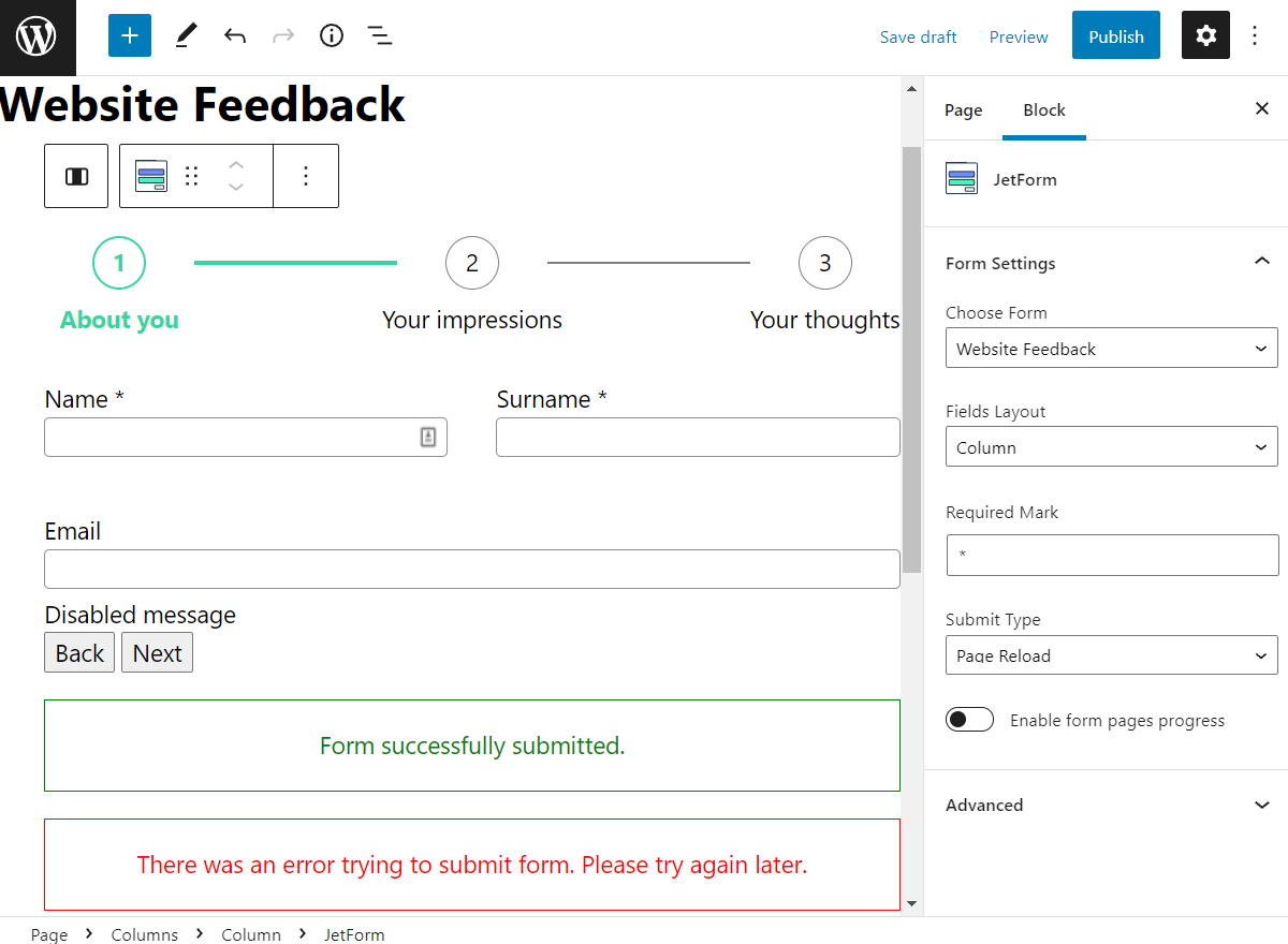 Jetformbuilder Plugin Building A Wordpress Multi Step Form Crocoblock