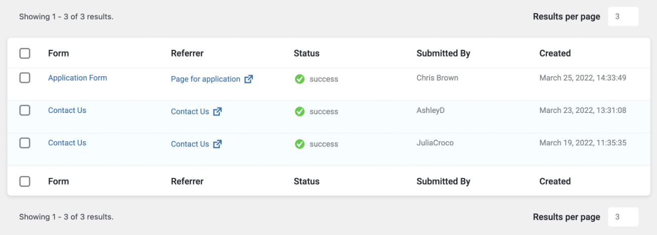 WordPress Custom Form Records Page Overview | Crocoblock