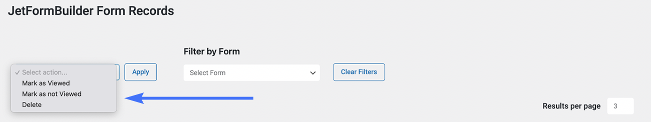 WordPress Custom Form Records Page Overview | Crocoblock