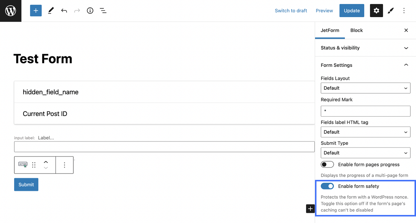 Form Settings | FormBuilder