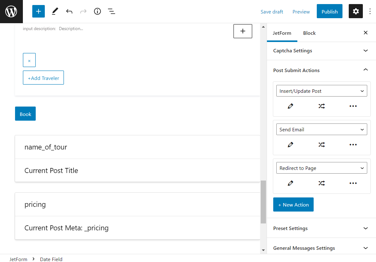 Jetformbuilder How To Add The Repeater Field Into The Booking Form