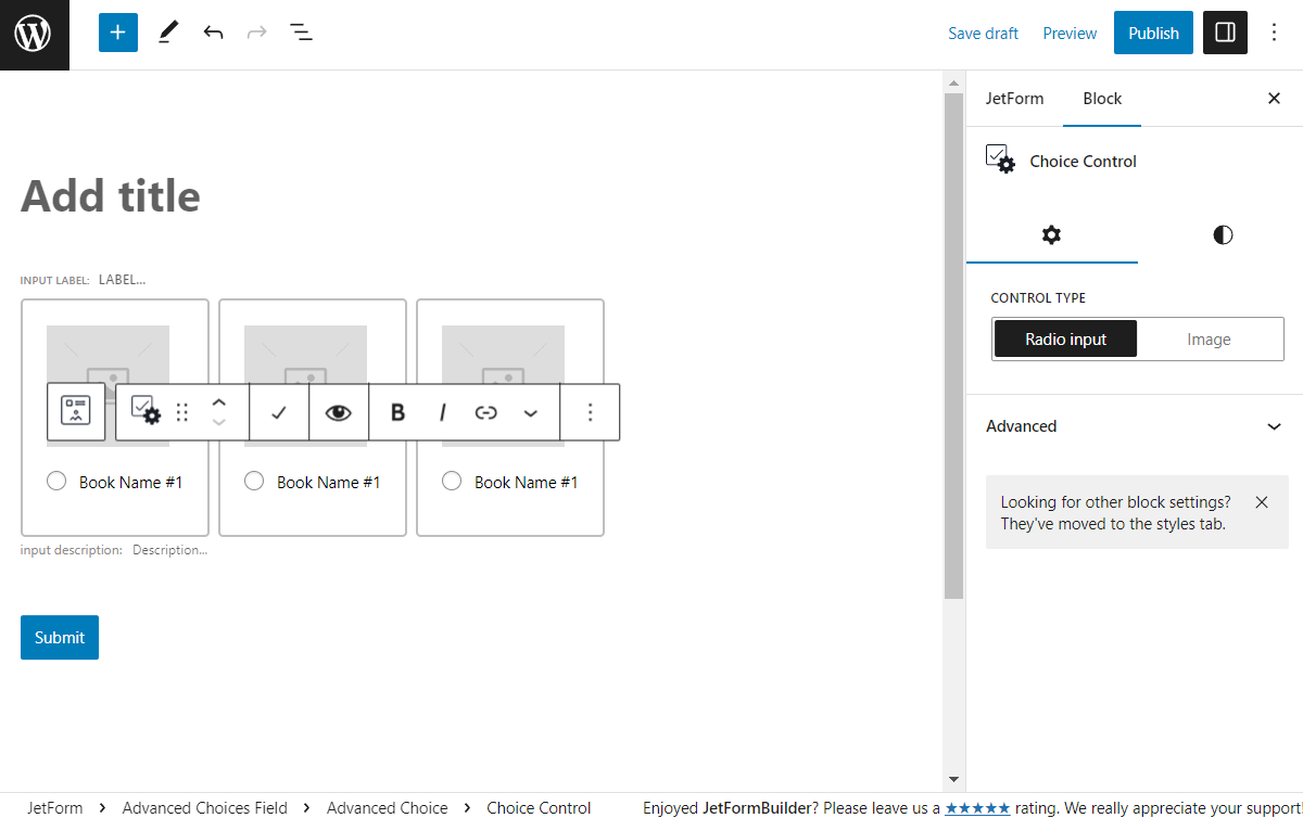 Advanced Choices Field Block Overview — Jetformbuilder Crocoblock