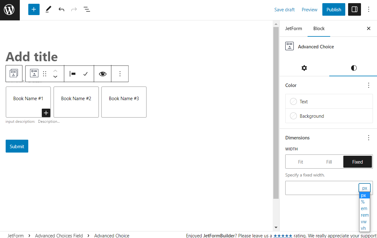 Advanced Choices Field Block Overview — JetFormBuilder | Crocoblock