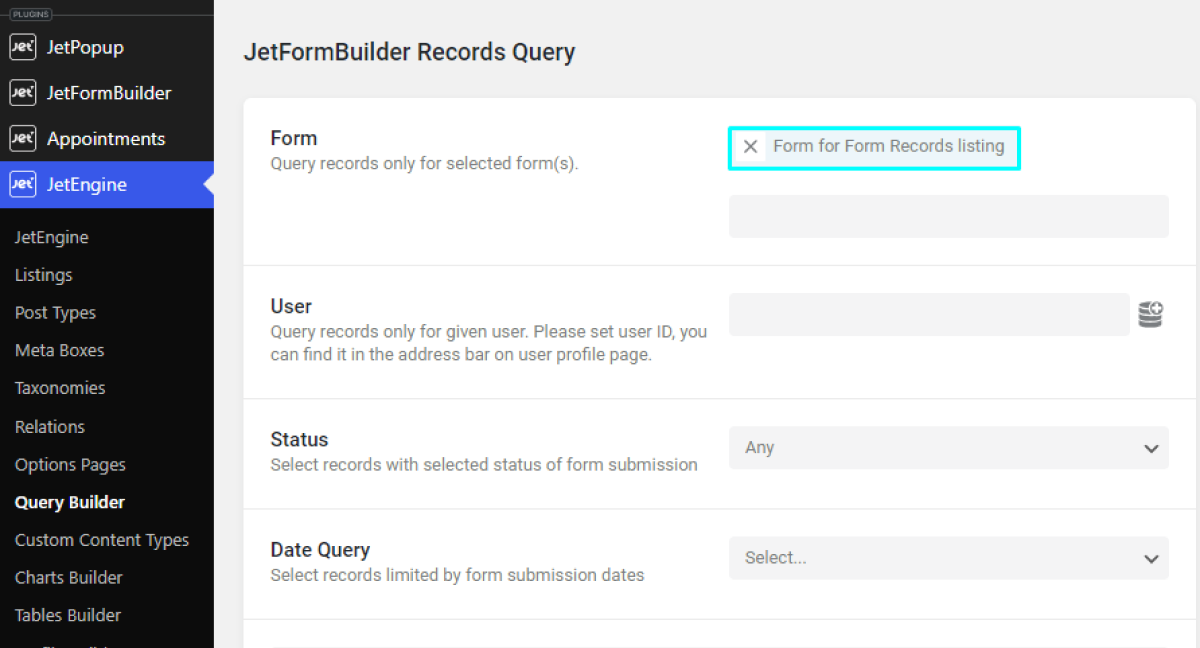 How to Display Different Field Types in Listings for Form Records Query — JetFormBuilder ...