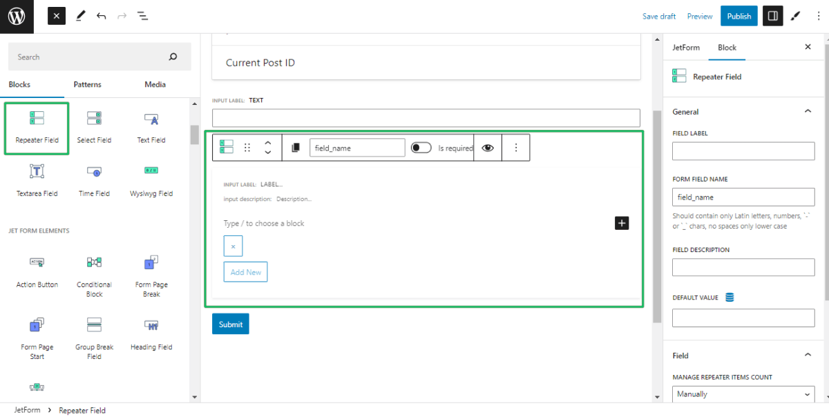 How to Add and Use Dynamic Repeater in the JetFormBuilder Forms | FormBuilder