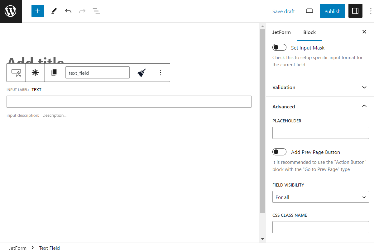 Text Field Overview — JetFormBuilder | Crocoblock