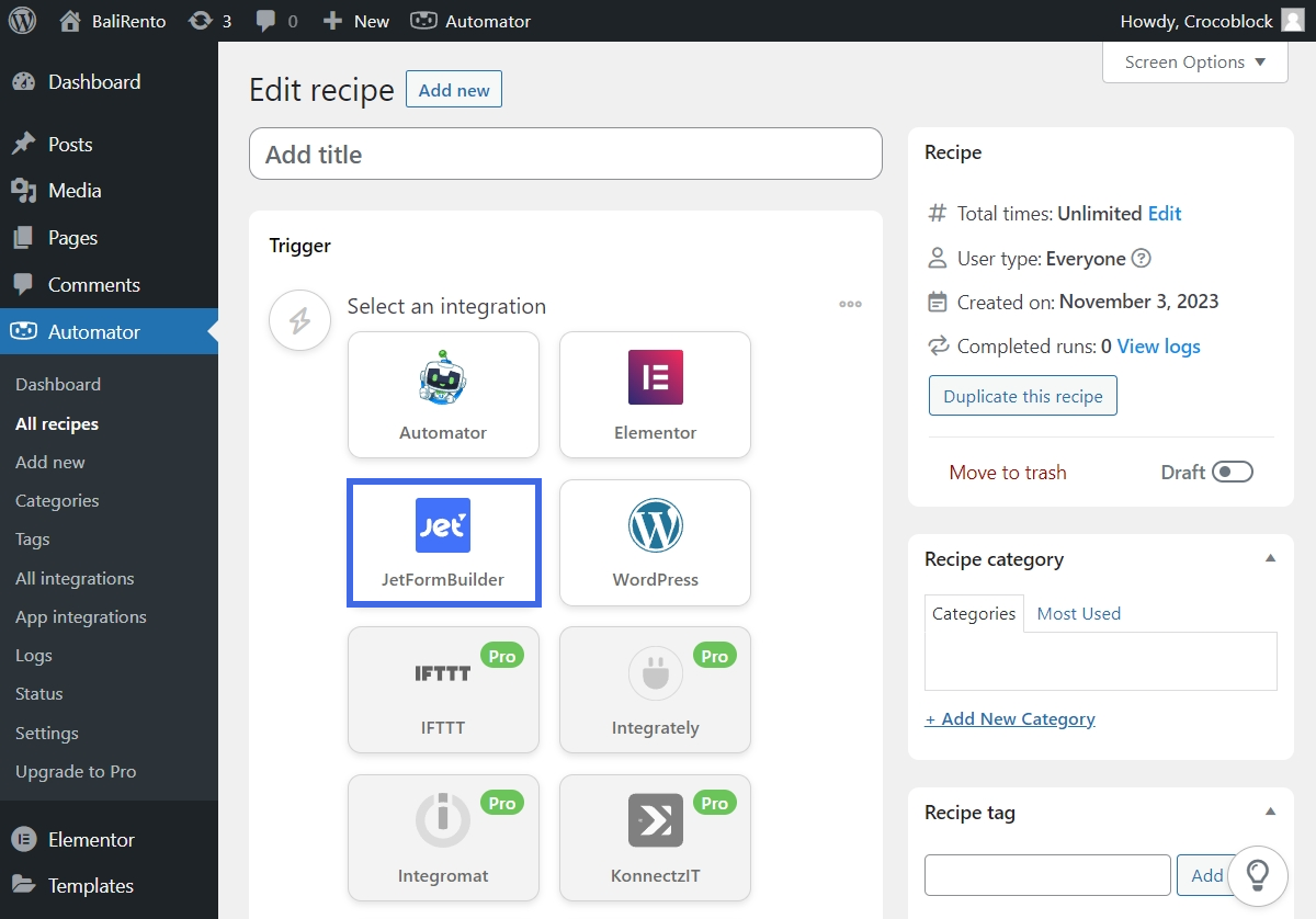 How To Connect Form To Any App With Uncanny Automator — Jetformbuilder Crocoblock