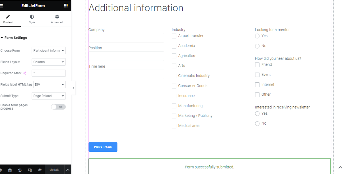 Prev Page Field Overview– JetFormBuilder | Crocoblock