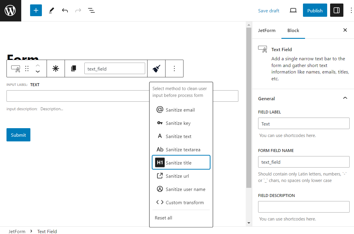 How To Use Sanitize Value Feature For Text And Textarea Fields 8052
