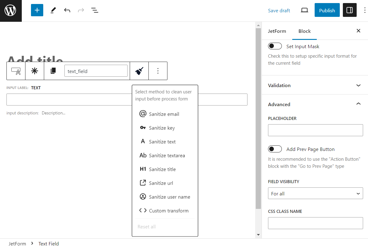 Text Field Overview — JetFormBuilder | Crocoblock