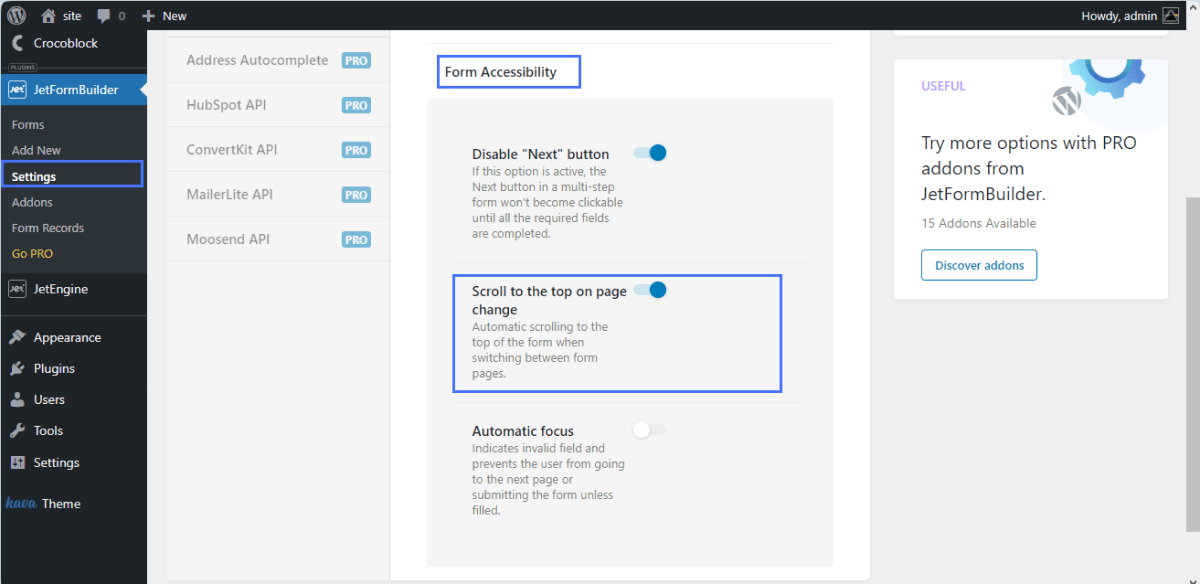 Prev Page Field Overview Jetformbuilder Crocoblock