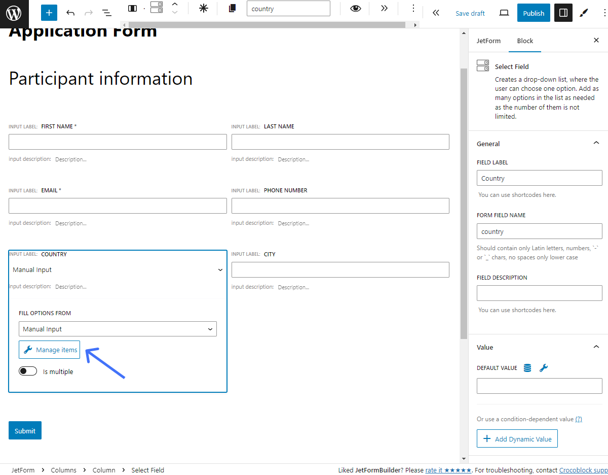 How to Add Countries to the Form Using Bulk Add | Crocoblock