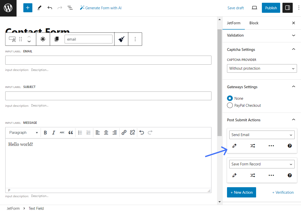 Welcome Block Overview — JetFormBuilder | Crocoblock
