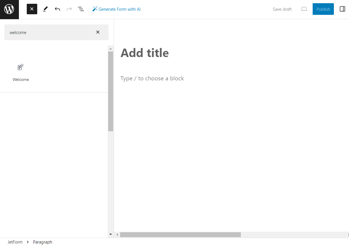 Welcome Block Overview — JetFormBuilder | Crocoblock