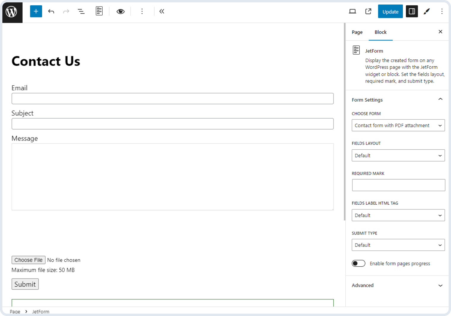 PDF Attachment for WordPress – JetFormBuilder Pro Addon | Crocoblock