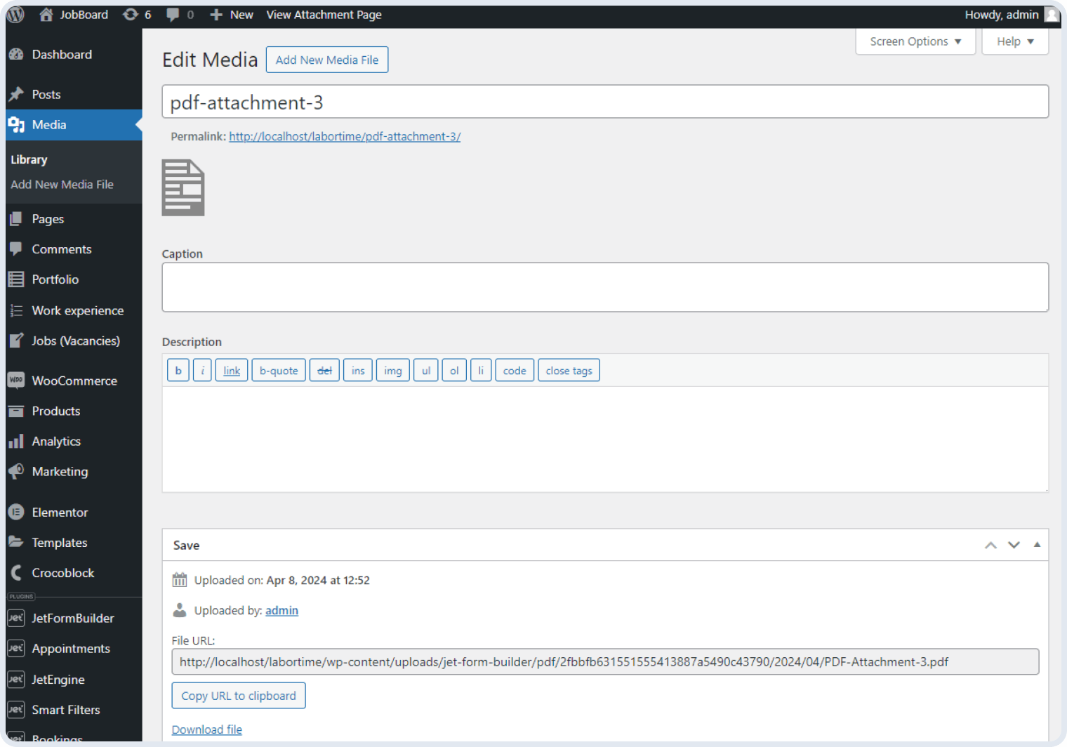 PDF Attachment for WordPress – JetFormBuilder Pro Addon | Crocoblock