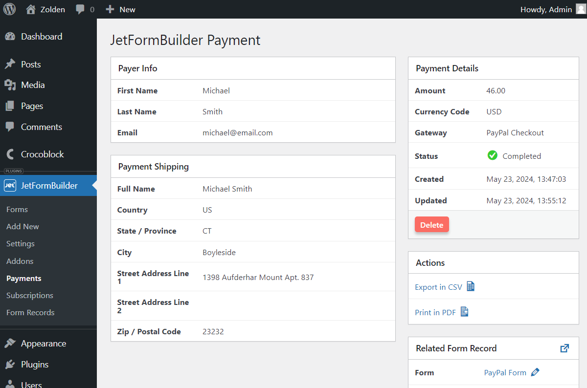 PayPal WordPress Form — JetFormBuilder | Crocoblock