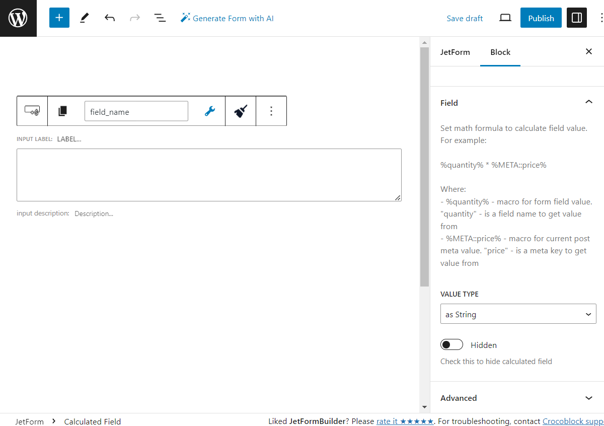 Calculated Field Overview — JetFormBuilder | Crocoblock