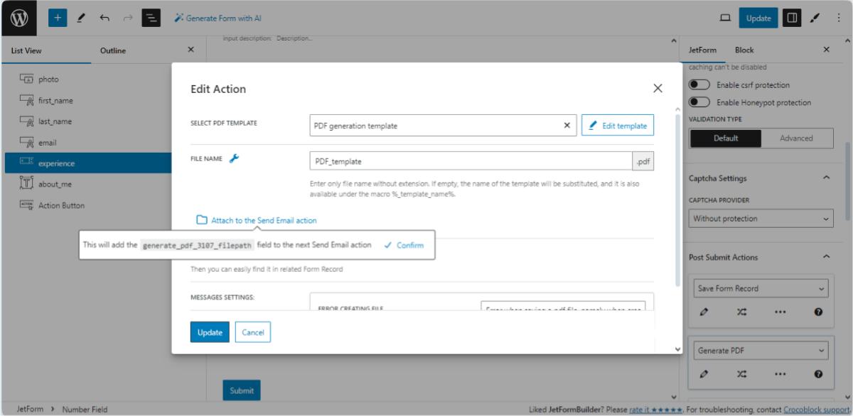 How to Generate PDF on Form Submission — JetFormBuilder | Crocoblock