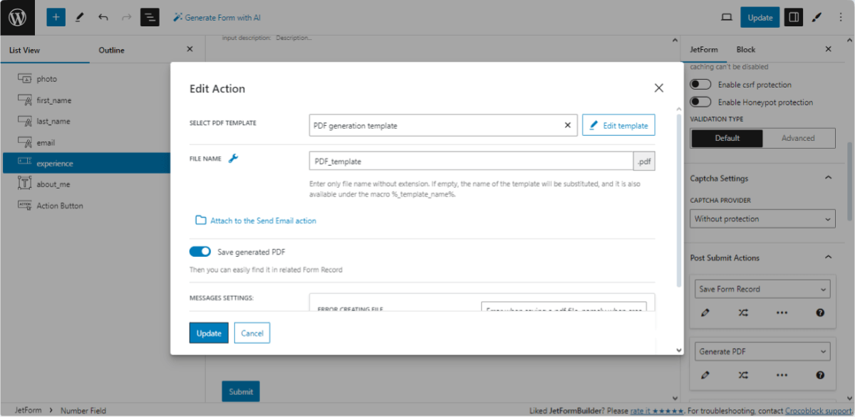 How to Generate PDF on Form Submission — JetFormBuilder | Crocoblock
