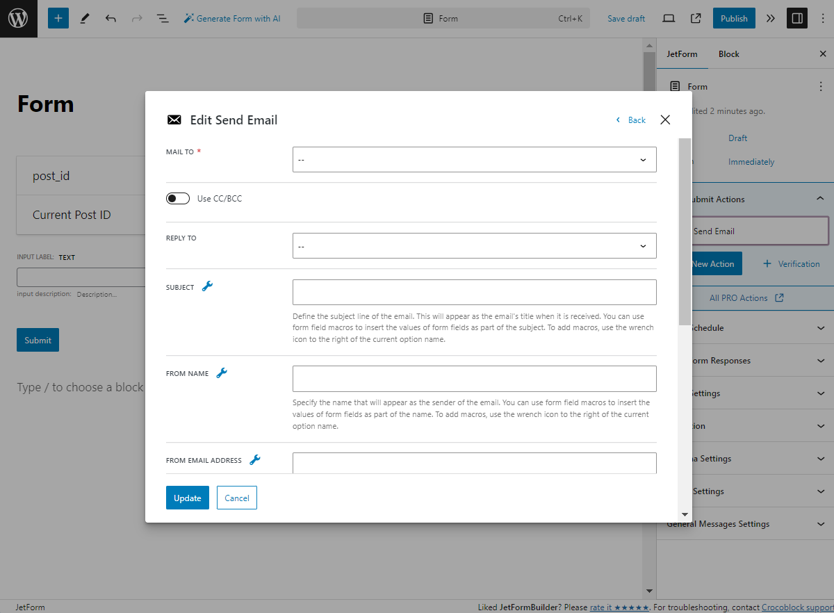 Post Submit Action Controls Overview — JetFormBuilder | Crocoblock