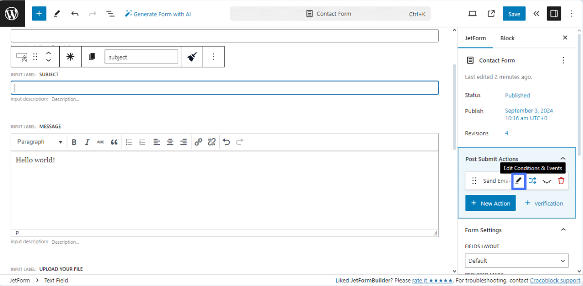 Send Email Post Submit Action 一 JetFormBuilder | Crocoblock