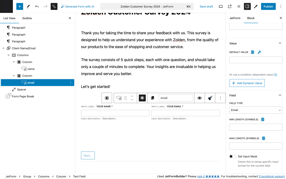 How to Build a Customer Feedback Survey Form — JetFormBuilder | Crocoblock