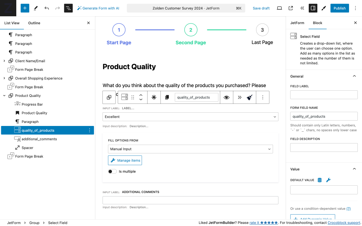 How to Build a Customer Feedback Survey Form — JetFormBuilder | Crocoblock
