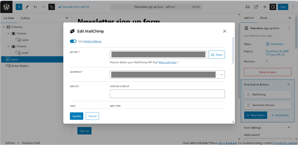 How to Create a Newsletter Signup Form 一 JetFormBuilder | Crocoblock