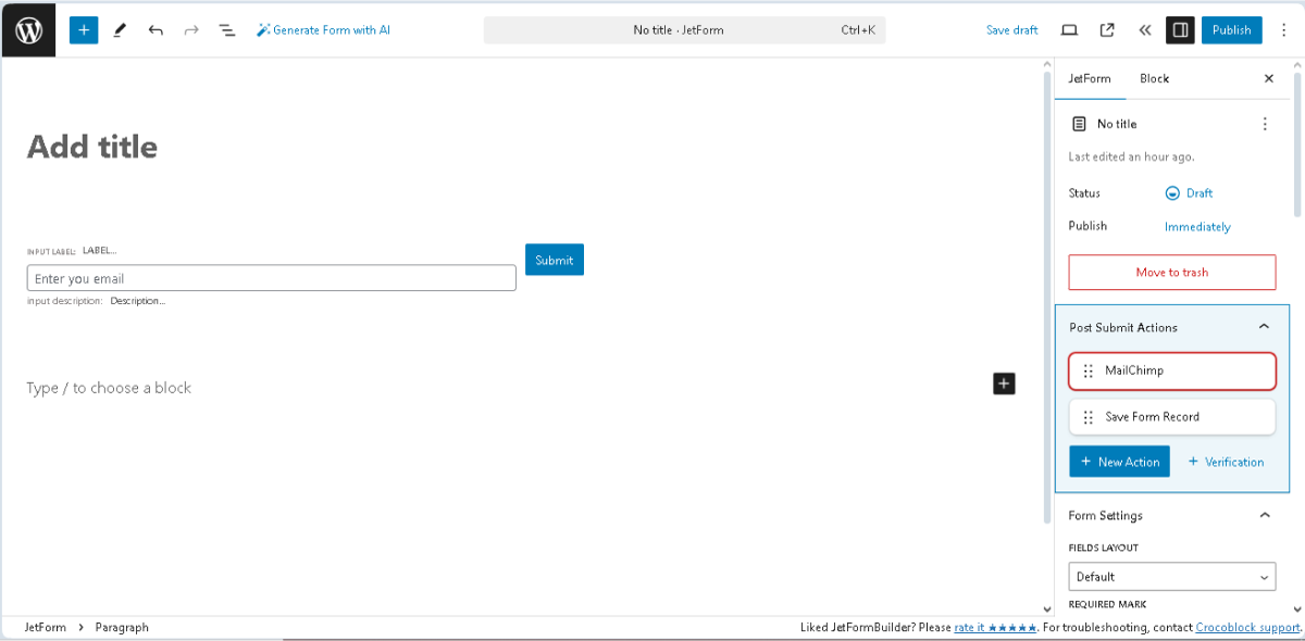 How to Create a Newsletter Signup Form 一 JetFormBuilder | Crocoblock