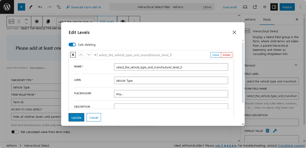 How to Configure Hierarchical Select Form Field 一 JetFormBuilder | Crocoblock
