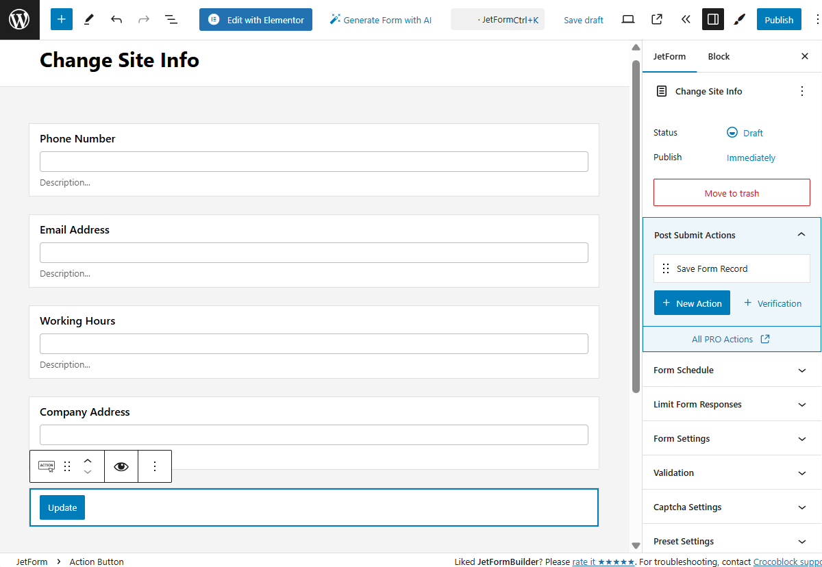 How to Use Update Options Action — JetFormBuilder | Crocoblock