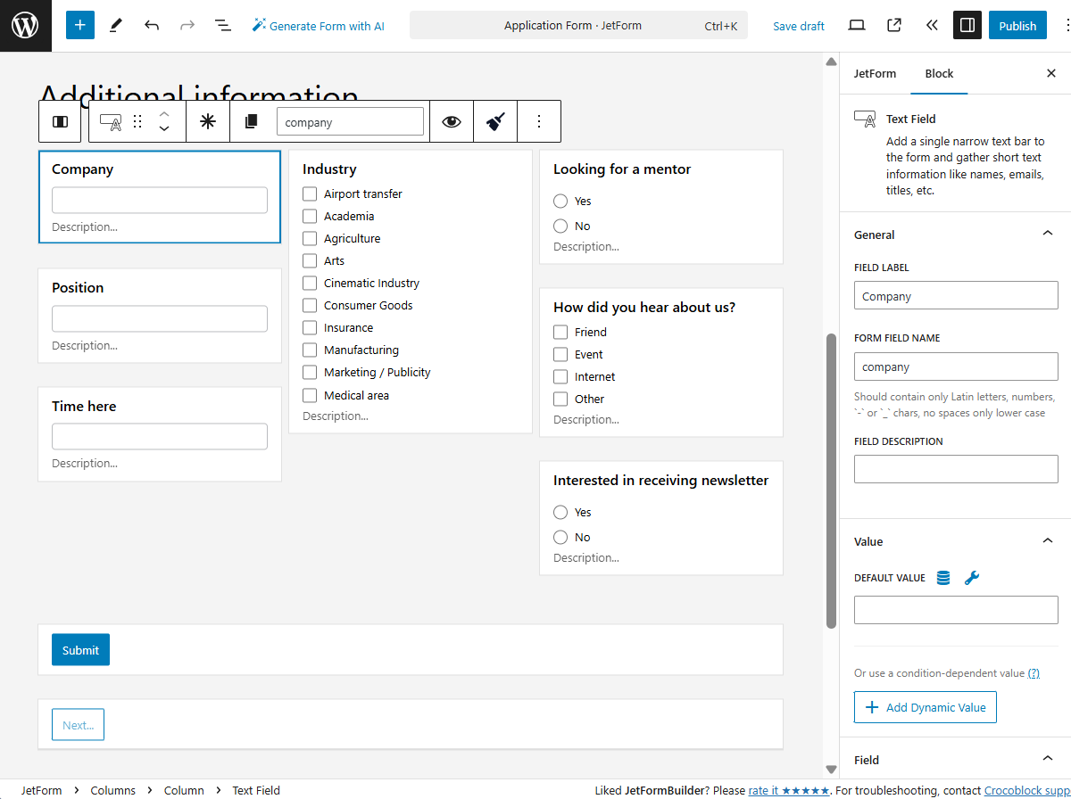 Patterns Overview — JetFormBuilder | Crocoblock