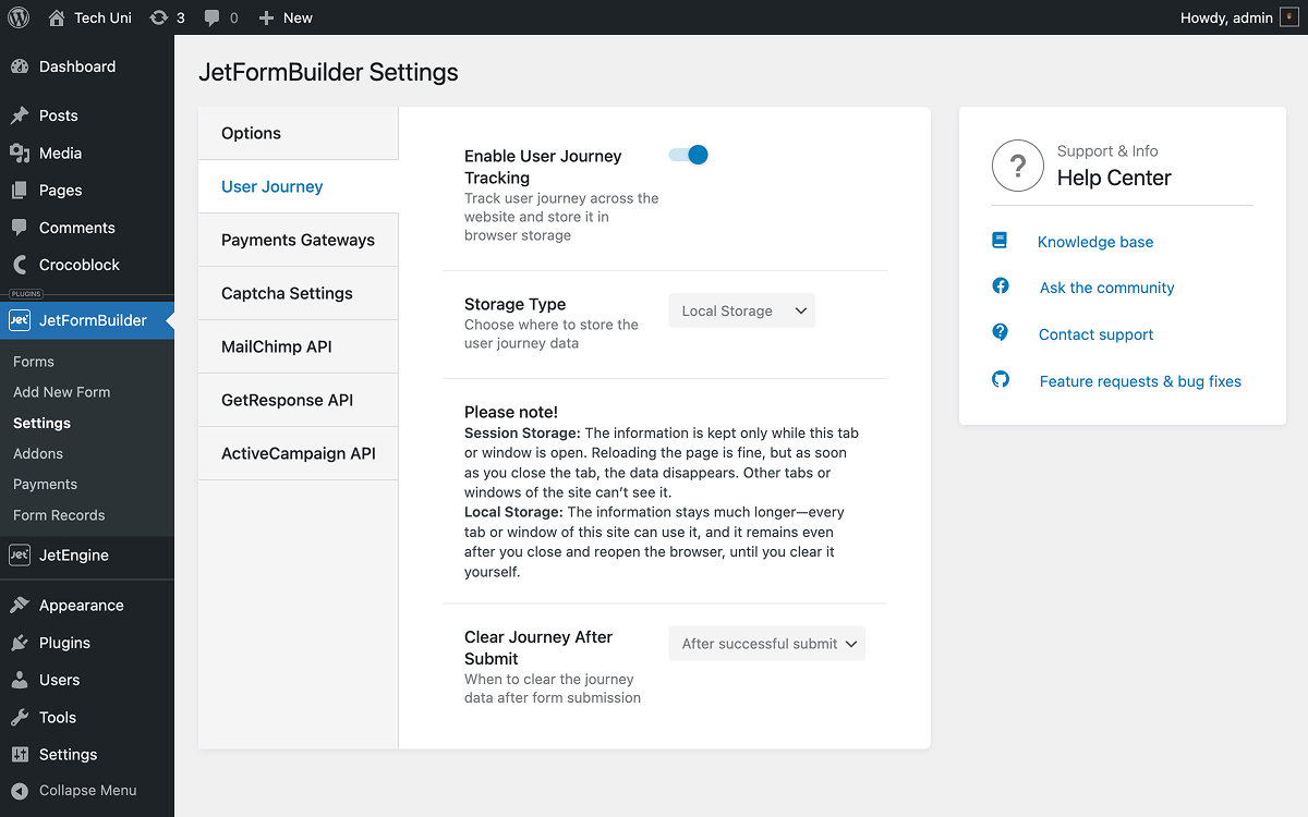Enable User Journey Tracking During Form Submission — JetFormBuilder | Crocoblock