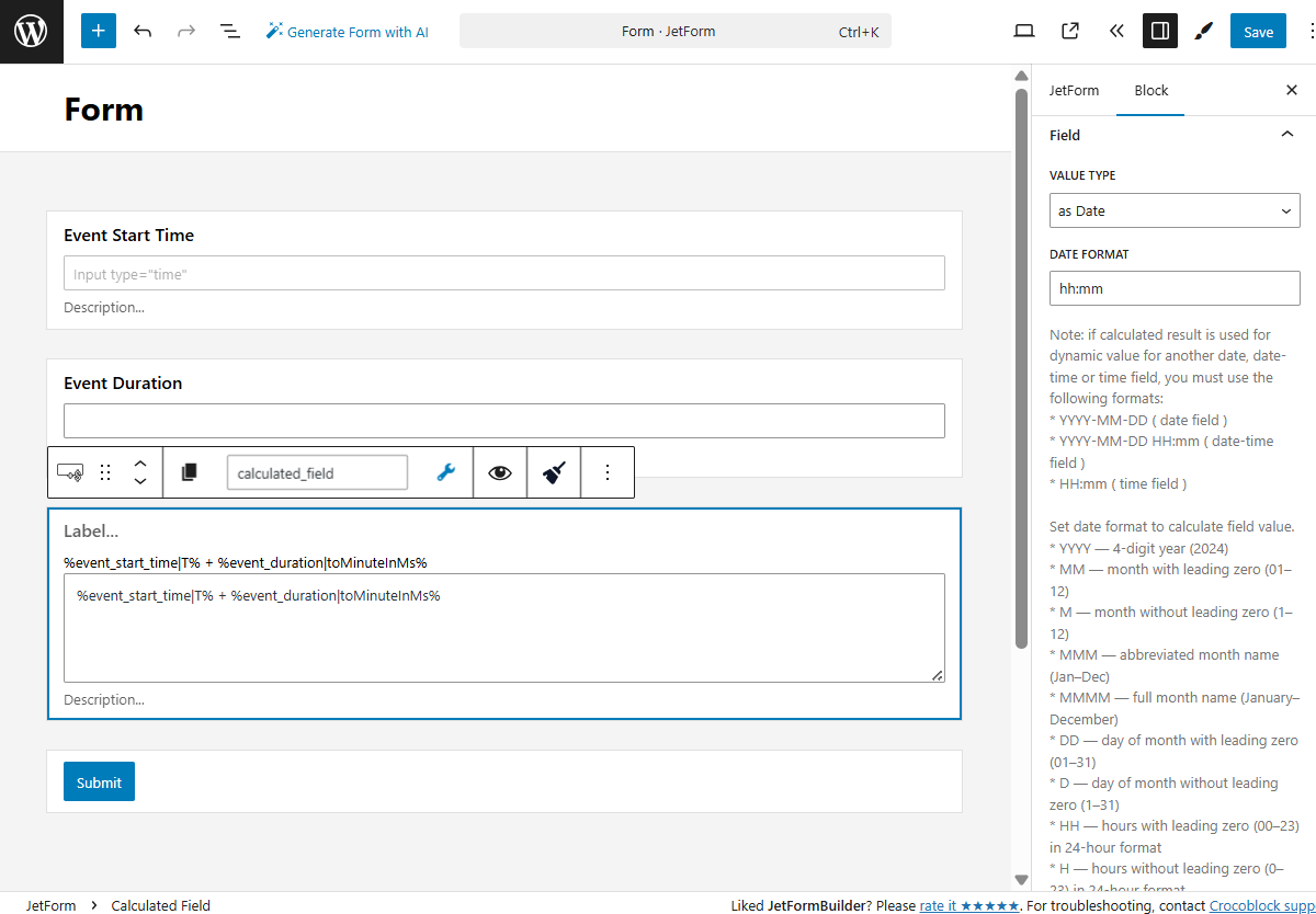 Calculated Field Overview — JetFormBuilder | Crocoblock